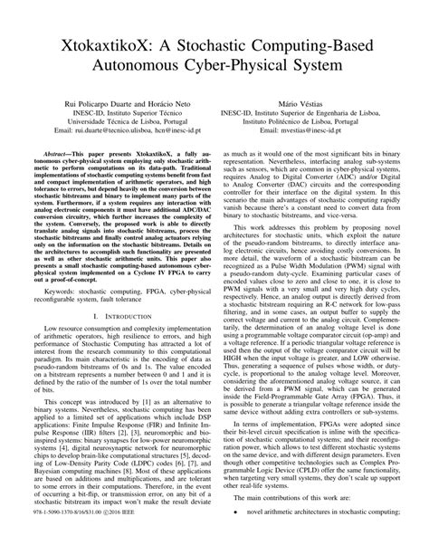 Pdf Xtokaxtikox A Stochastic Computing Based Autonomous Cyber