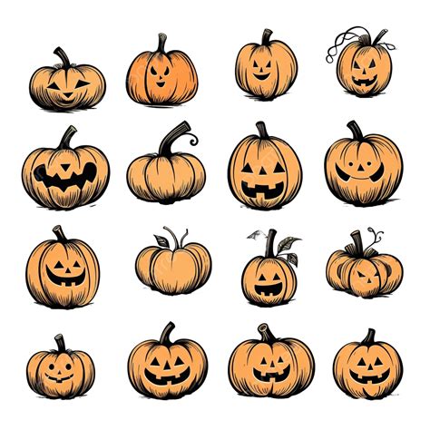할로윈 호박 낙서 손으로 그린 벡터 일러스트 레이 션 만화 예술 호박 음식 캐릭터 Png 일러스트 및 이미지 에 대한 무료 다운로드 Pngtree