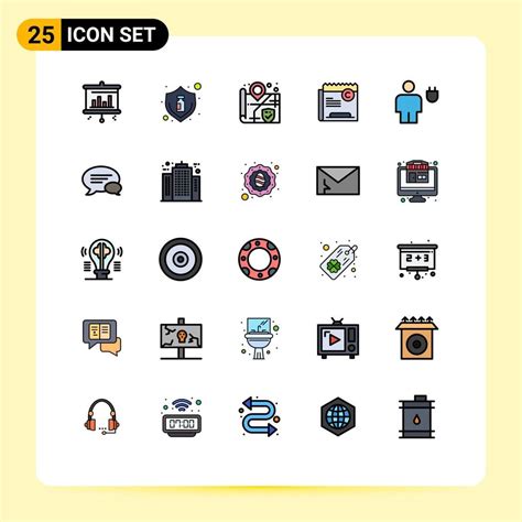 25 Thematic Vector Filled Line Flat Colors And Editable Symbols Of Body File Location Right