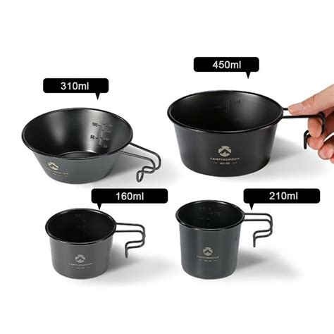 야외 캠핑 스테인레스 스틸 시에라 컵 블랙 티타늄 코팅 휴대용 캠핑 피크닉 하이킹 바베큐 식기 조리기구 Aliexpress
