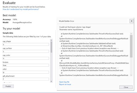Bug In Try It Out With Classification Dataset · Issue 760 · Dotnetmachinelearning Modelbuilder
