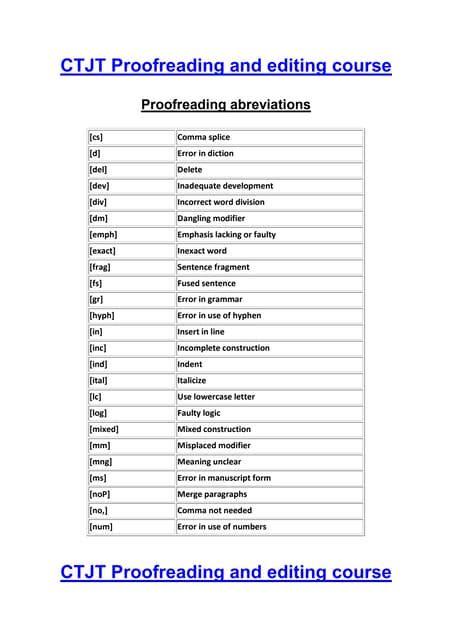 Proofreading And Correcting Copy Pdf Media Industry Industries
