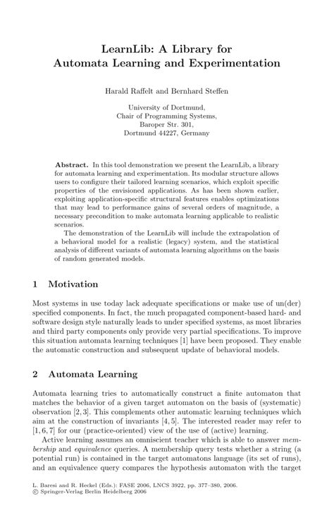 Pdf Learnlib A Library For Automata Learning And Experimentation