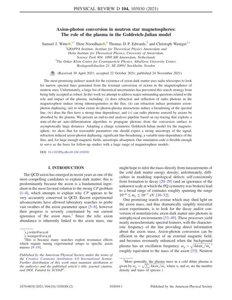 Pdf Axion Photon Conversion In Neutron Star Magnetospheres The Role Of The Plasma In The