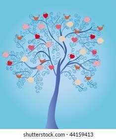 Tree Birds Sketch Your Design Stock Vector Royalty Free 643678600