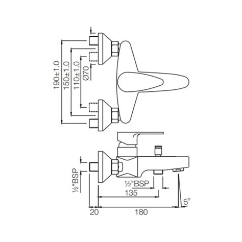 Jaquar 2 Way Wall Mixer Vignette Prime Vgp Whm 81119 Normal Flow