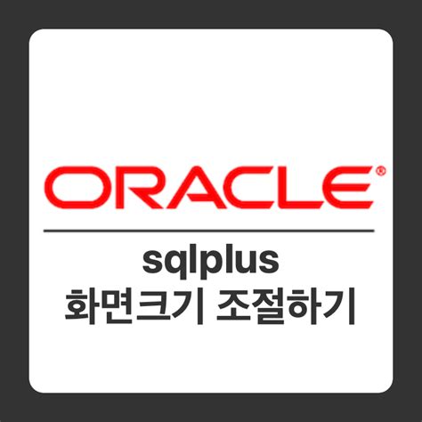 Oracle Sqlplus Linesize Pagesize Column 사이즈 조절하기