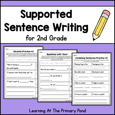 Supported Sentence Writing Worksheets For 2nd Grade Learning At
