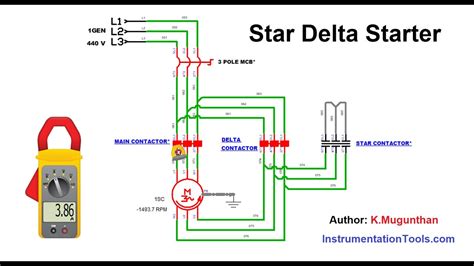 Star Delta Motor Starter Animation Power And Control Circuit Diagram Youtube