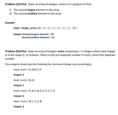 Solved Problem 1 10 Pts Given An Array Of Integers Write Chegg