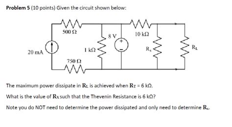 solved problem 5 10 points given the circuit shown below