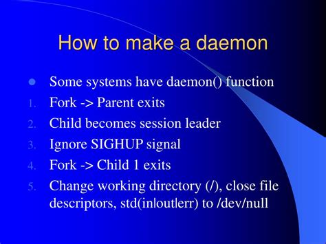 Ppt Unix Network Programming Chapter 13 Daemon Processes And The