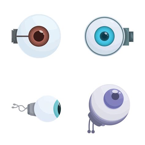 Set Of Cartoon Robotic Eyes 47053463 Vector Art At Vecteezy