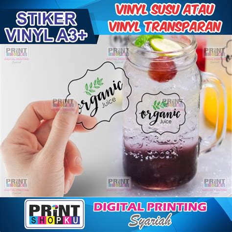 Jual Stiker Vinyl A Stiker Vinyl Susu Stiker Transparan Stiker Produk
