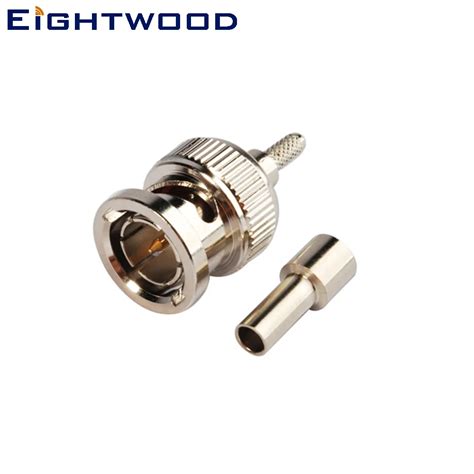 Eightwood Bnc Plug Male Sdi Connector Straight Crimp Rg179 For Cctv Security Video Surveillance