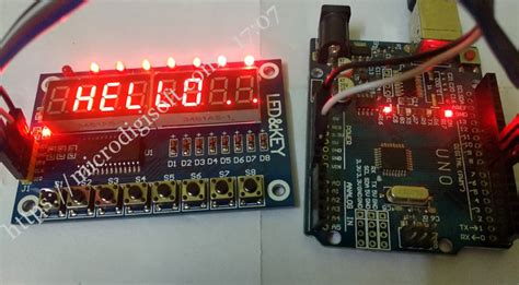 Interfacing Tm1638 Led And Key Display Module With Arduino