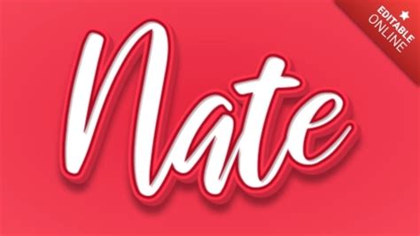 Nate Red Love 3d Text Effect Generator