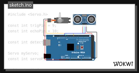 Servo Y Sensor Ultrasonico Wokwi Esp32 Stm32 Arduino Simulator