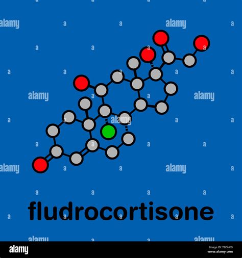 Fludrocortisone Aldosterone Hormone Substitution Drug Molecule Stylized Skeletal Formula