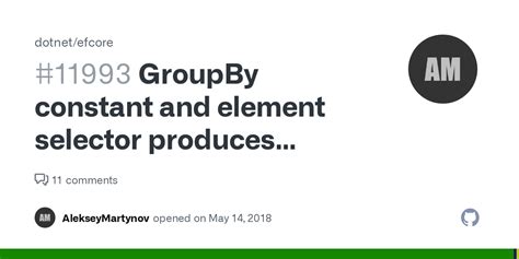 Groupby Constant And Element Selector Produces Invalid Sql Issue
