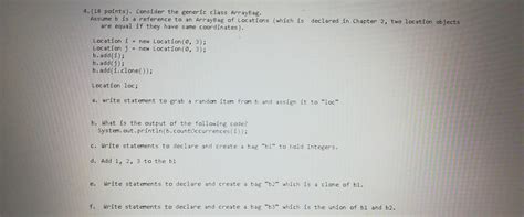 Solved 418 Points Consider The Generic Class Arraybag