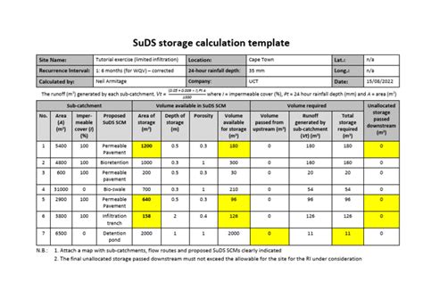5 Final Wqv Calculation Pdf Earth Sciences Physical Geography