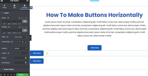 How To Make Multiple Buttons Horizontally In Elementor