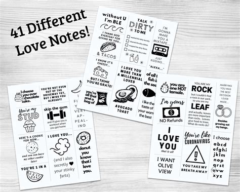 Printable Funny And Flirty Love Notes For Him The Savvy Sparrow