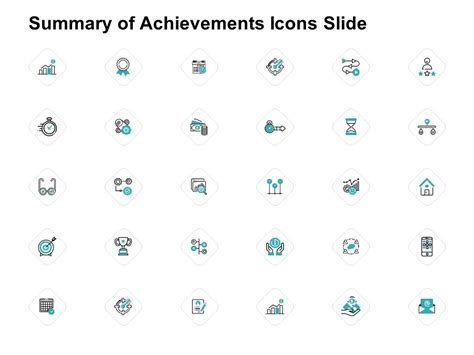 Summary Of Achievements Icons Slide Calculator Ppt Powerpoint