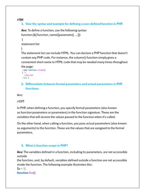 Php 2 Marks Final Draft Pdf Parameter Computer Programming