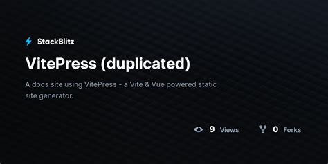 Vitepress Duplicated Stackblitz