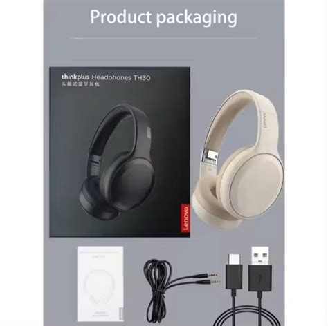 Lenovo Wireless Bluetooth Headset TH30 Black Audio Headphones Headsets On Carousell