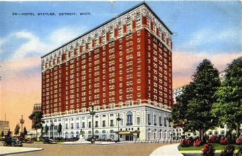 Postcard 28 Hotel Statler Detroit Mich Detroit Historical Society
