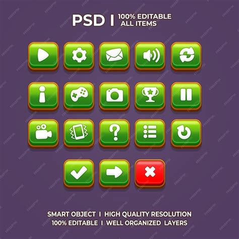 Premium Psd Set Of Game Ui Game Ui Set Game Ui Button Game Button Game Ui Psd Game Ui Template