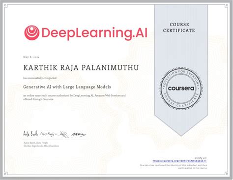 Completing Courseras Generative Ai With Large Language Models Course Karthik Raja Posted On