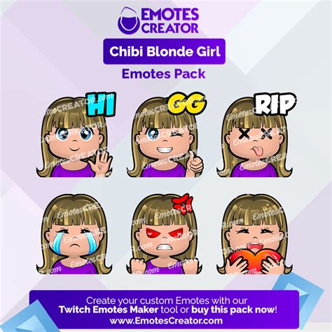 Chibi Girl Emotes Pack Emotes Creator