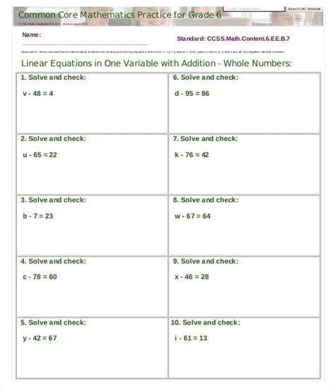 14 Basic Common Core Sheets Free Sample Example Format Worksheets Library
