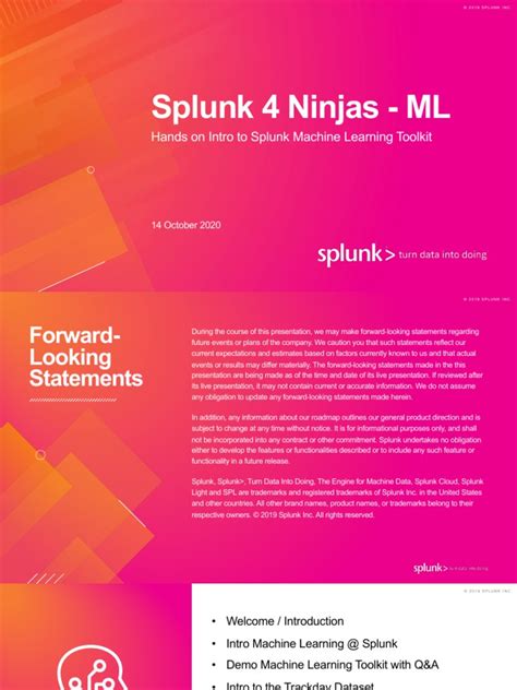 Splunk 4 Ninjas Ml Hands On Intro To Splunk Machine Learning Toolkit Pdf Machine Learning