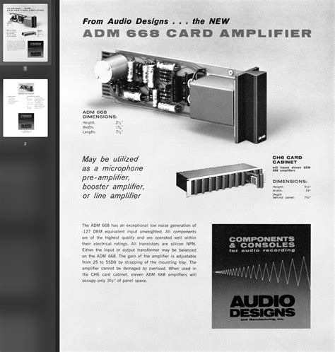 1960s And 1970s Adm Recording Console Documentation 700 Series Preamp Eq Modules And 667 668