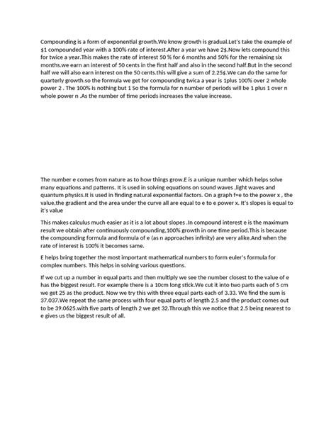 Compounding Is A Form Of Exponential Growth Pdf