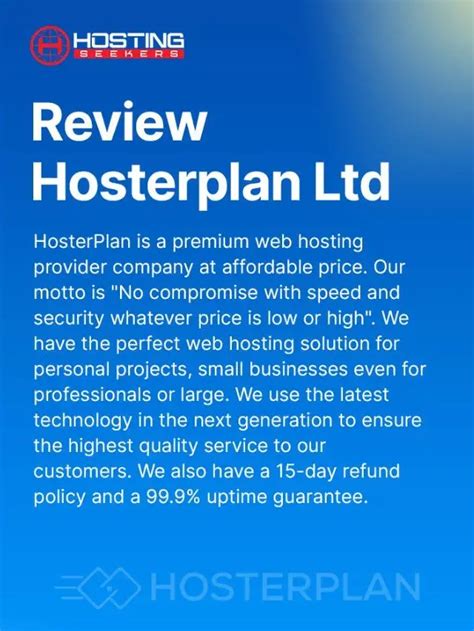 review hosterplan ltd