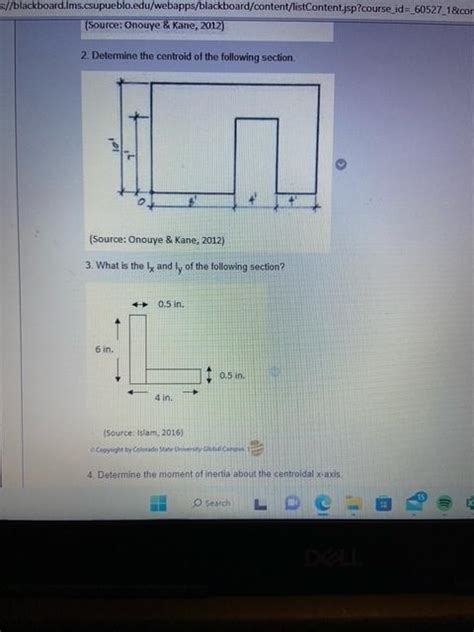 Solved 2 Determine The Centroid Of The Following Section Chegg Com
