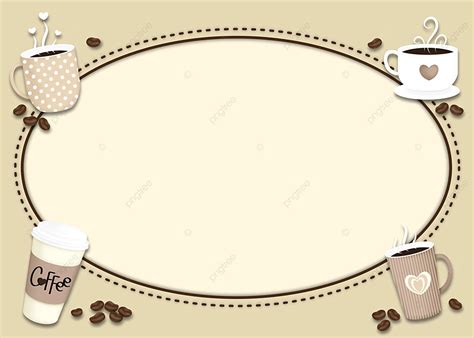 커피 컵과 콩 배경이 있는 갈색 프레임 커피 배경 커피 컵 커피 콩 배경 일러스트 및 사진 무료 다운로드 Pngtree