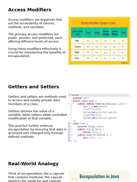 Encapsulation And Access Modifiers Guide Pdf
