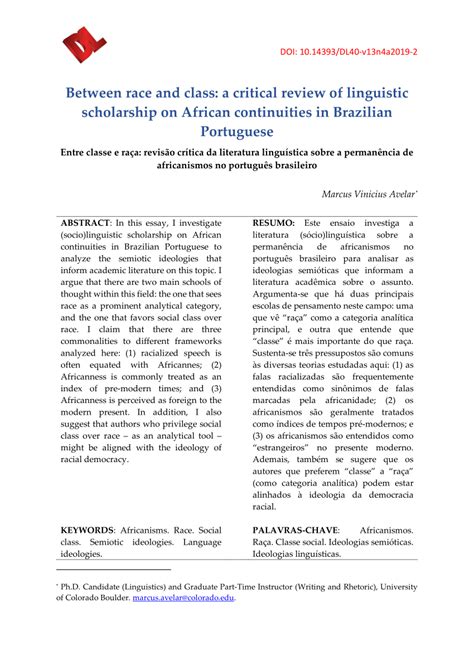 Pdf Between Race And Class