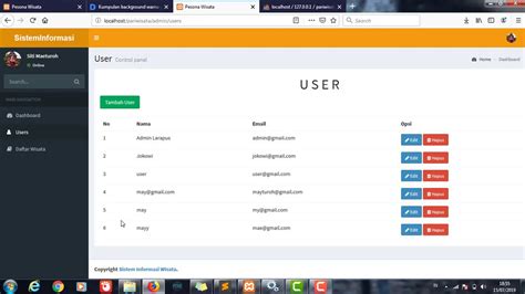 Laravel Sistem Informasi Wisata Youtube