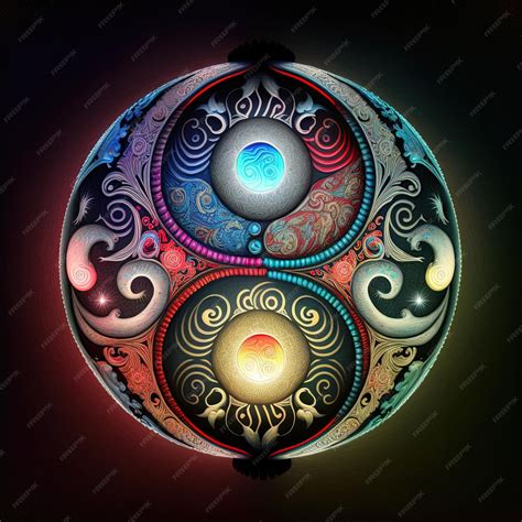Premium Photo Colorful Yin And Yang Made Of Color Combinations