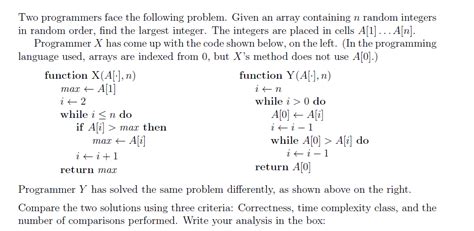 Solved Two Programmers Face The Following Problem Given An