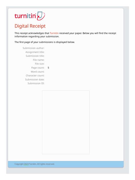 Turnitin Submission Receipt Pdf