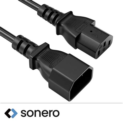 Powercord Iec Extension Iec C13 To Iec C14 Straight 1 00m Black Oneav Germany Av